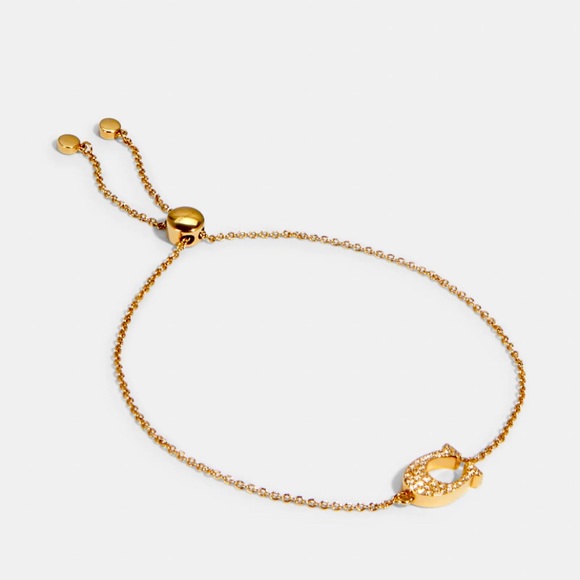 Coach | Jewelry | Authentic Nwt Coach Pave Slider Bracelet | Poshmark